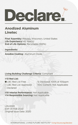 Declare | Red List Free - Linetec